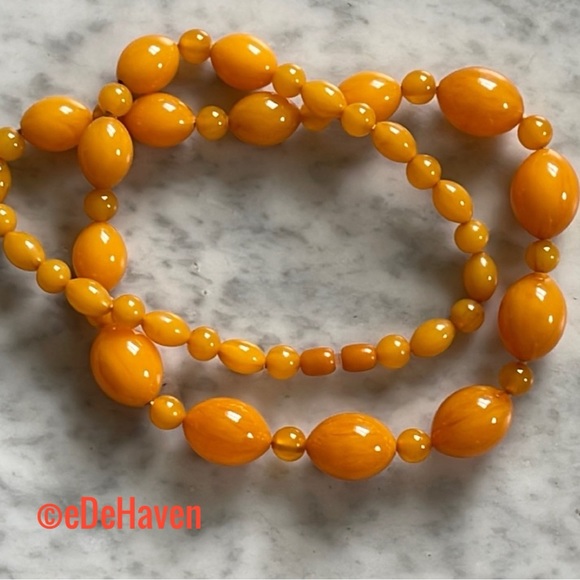 Vintage | Jewelry | Vintage Yellow Amber Egg Yolk Bakelite Necklace ...